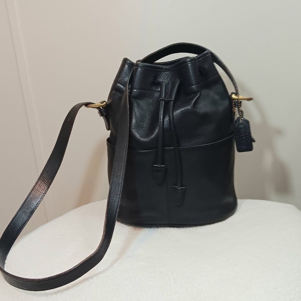 Vintage Coach Drawstring Bucket Handbag Shoulder Bag … - Gem